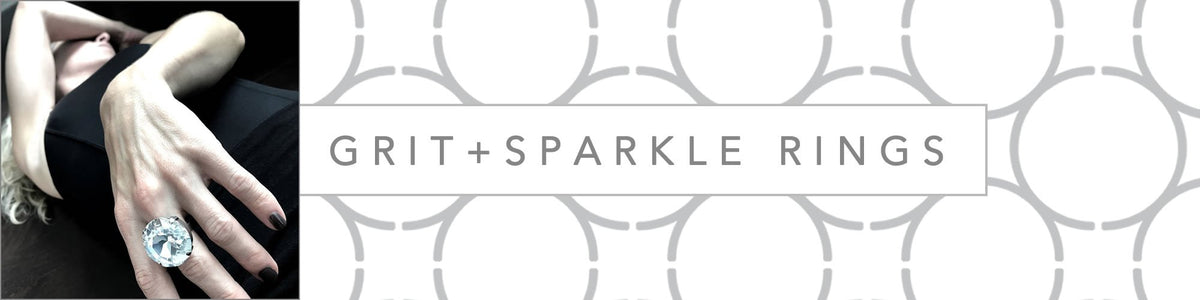 Crystal Cocktail Rings for Men and Women, Adjustable Ring Bands ...