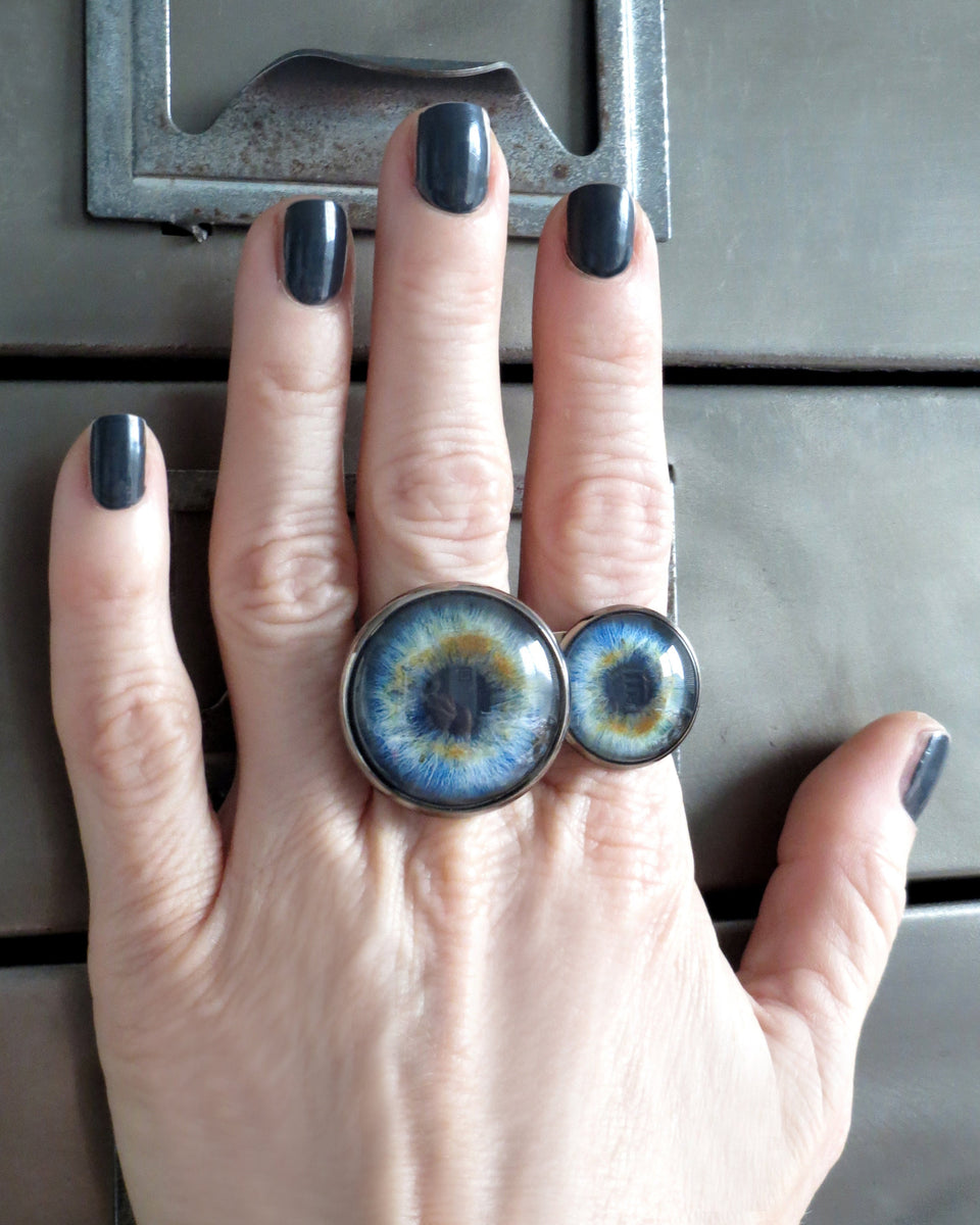 Blue Eyeball Ring for Gothic Halloween - Realistic Eye Ring, Evil Eye ...