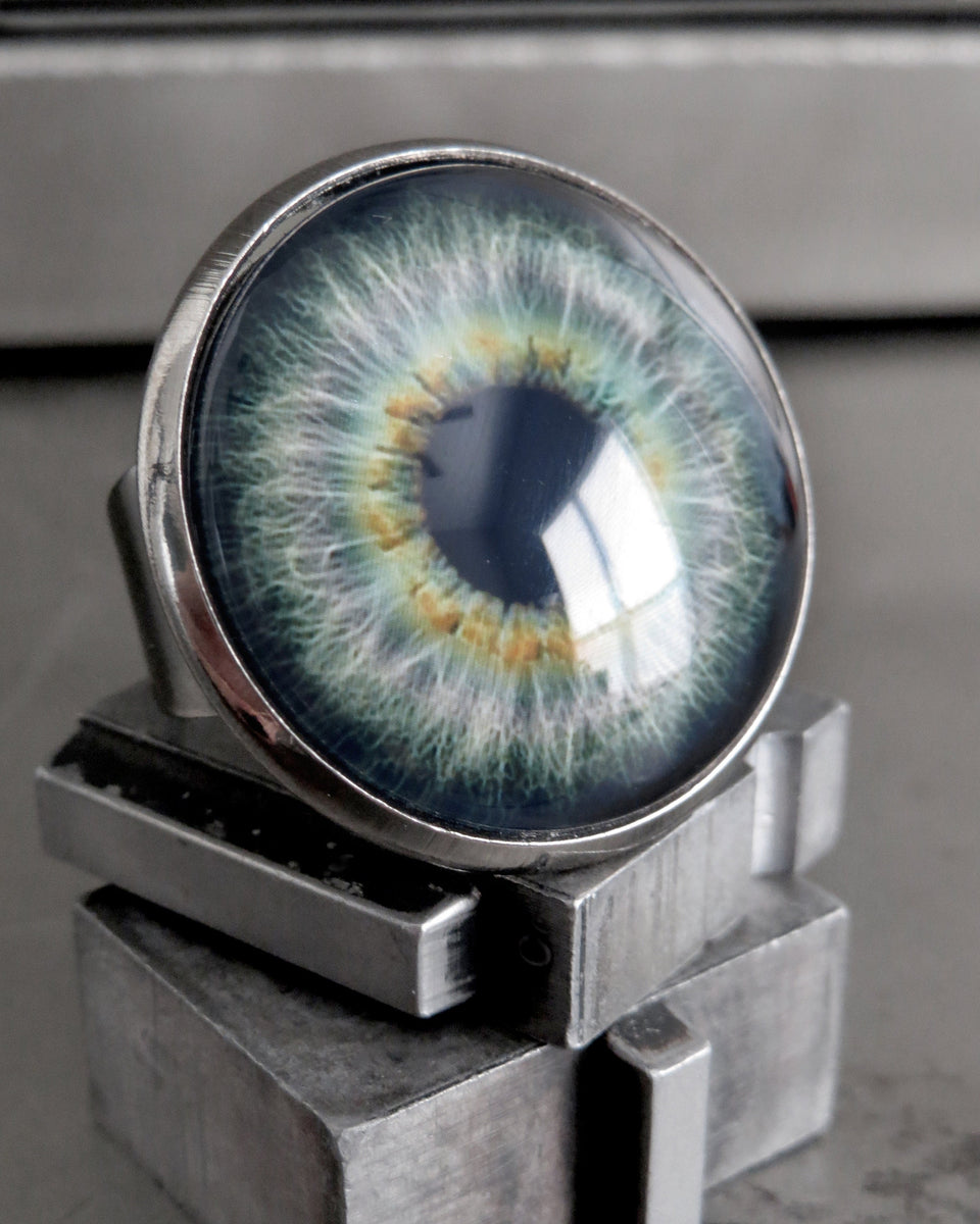 Large Gothic Grey Eyeball Ring for Halloween, Photo-Realistic ...