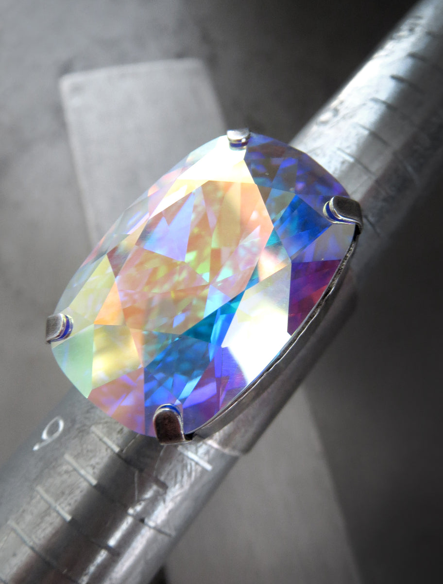 RAPTURE - Large Crystal Cocktail Ring in Crystal AB – ShySiren.com